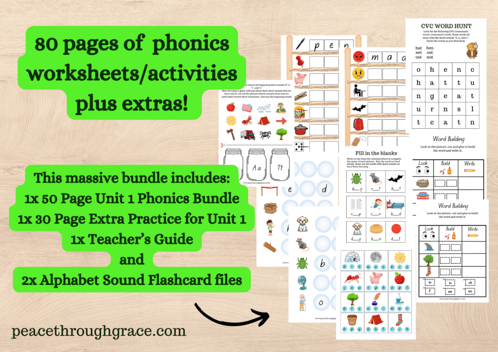 Phonics Learn To Read Study Bundle - UNIT 1 (Ages 4-8) Digital Download ...