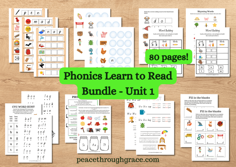 Phonics Learn To Read Study Bundle - UNIT 1 (Ages 4-8) Digital Download ...
