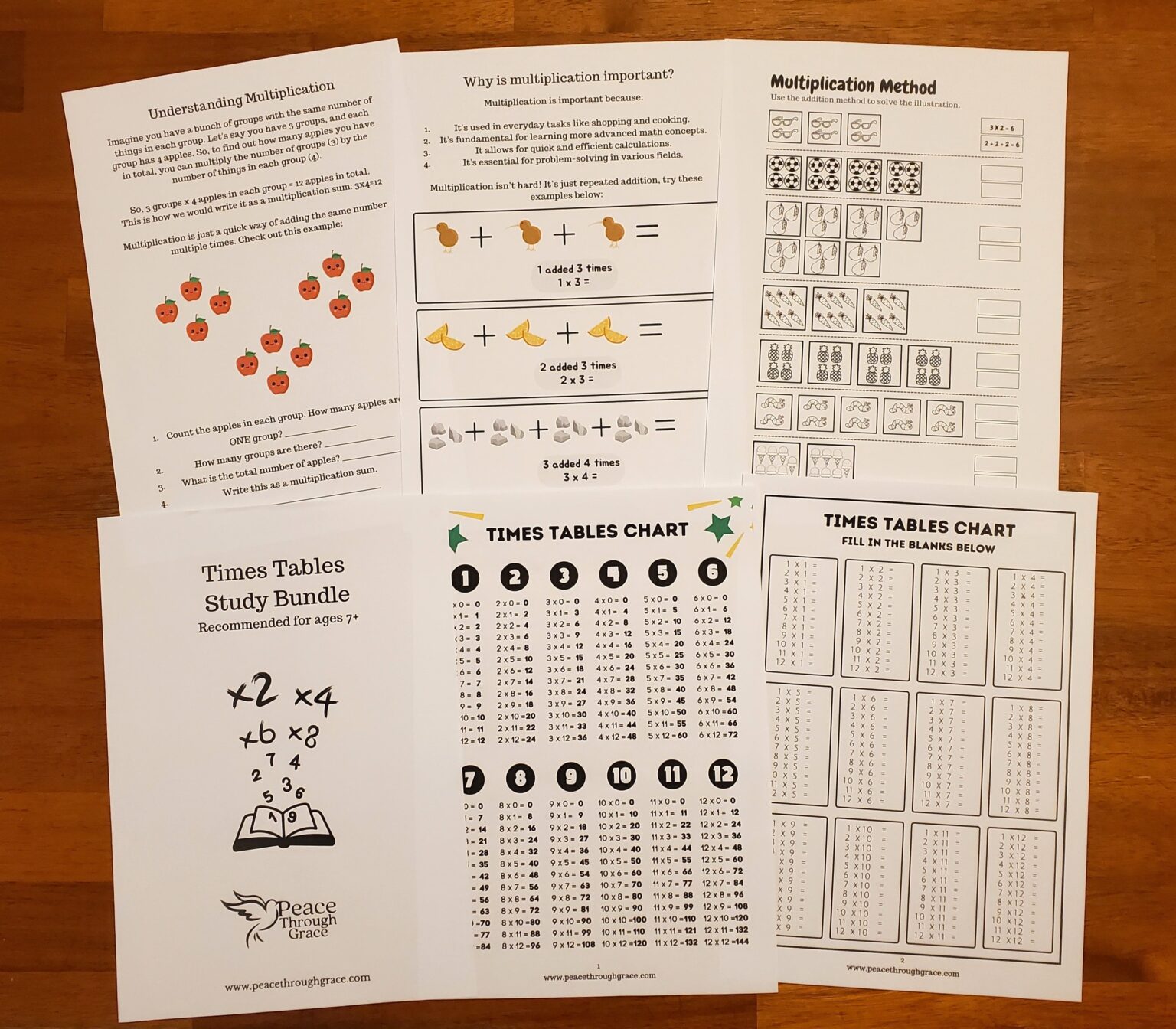 Multiplication Study Bundle (Ages 7+) Digital Download Printable