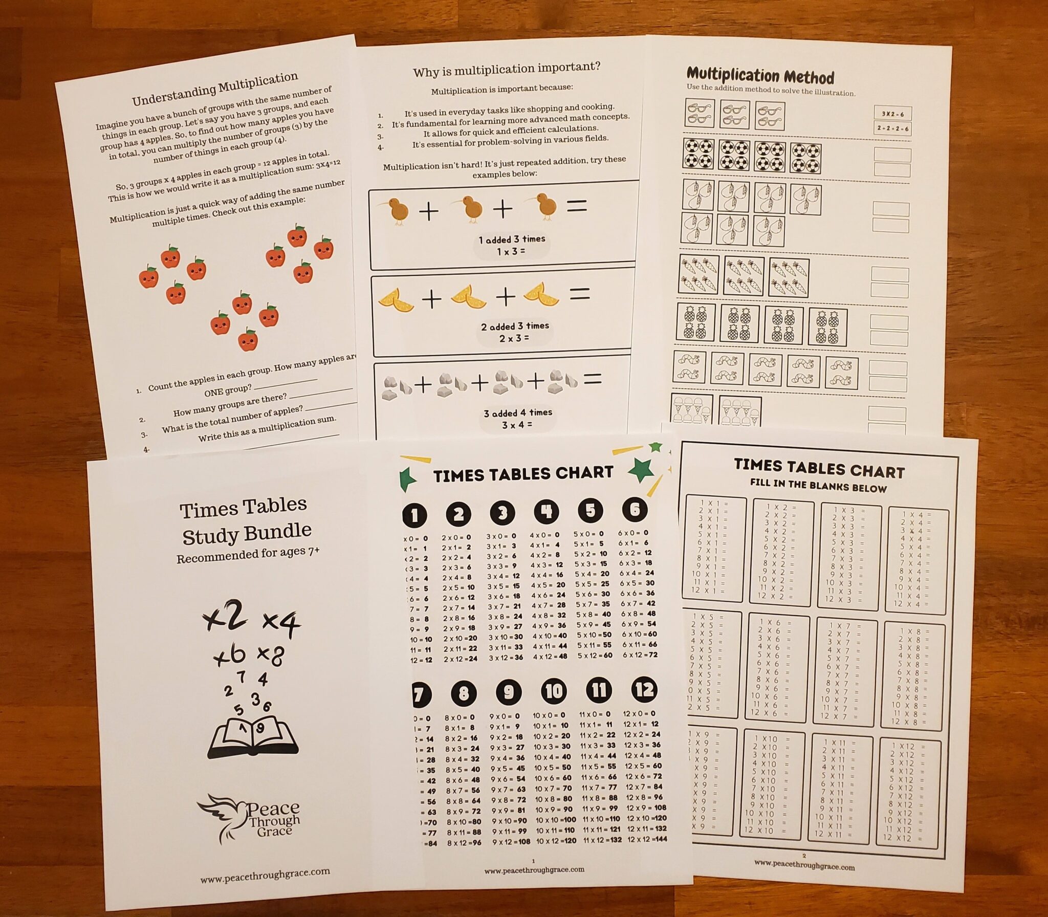 Multiplication Study Bundle (Ages 7+) Digital Download Printable
