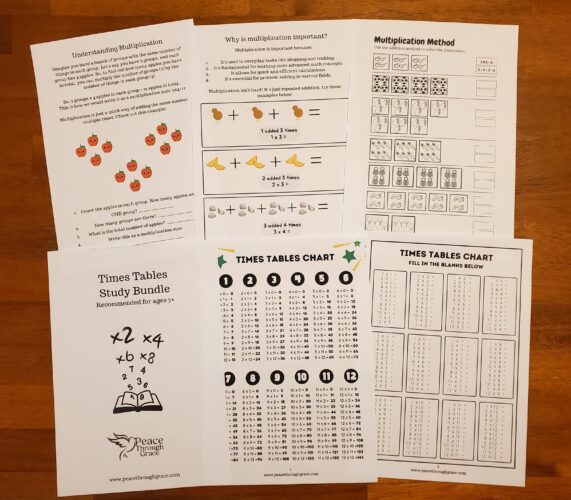 Multiplication Study Bundle (Ages 7+) Digital Download Printable