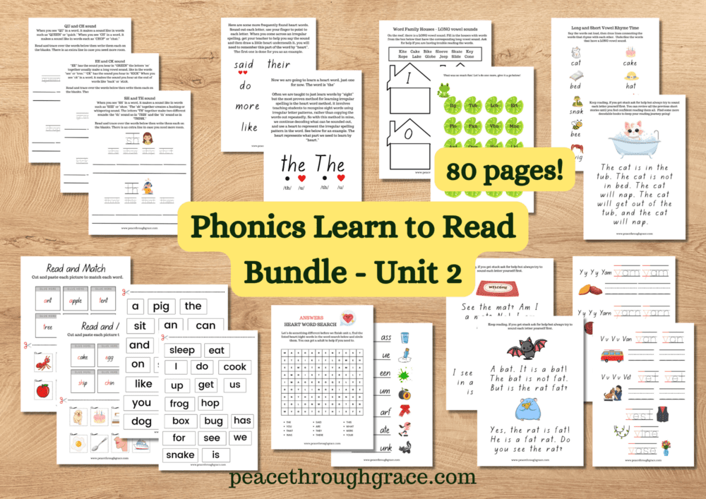 Phonics Learn To Read Study Bundle - UNIT 2 (Ages 4-8) Digital Download ...