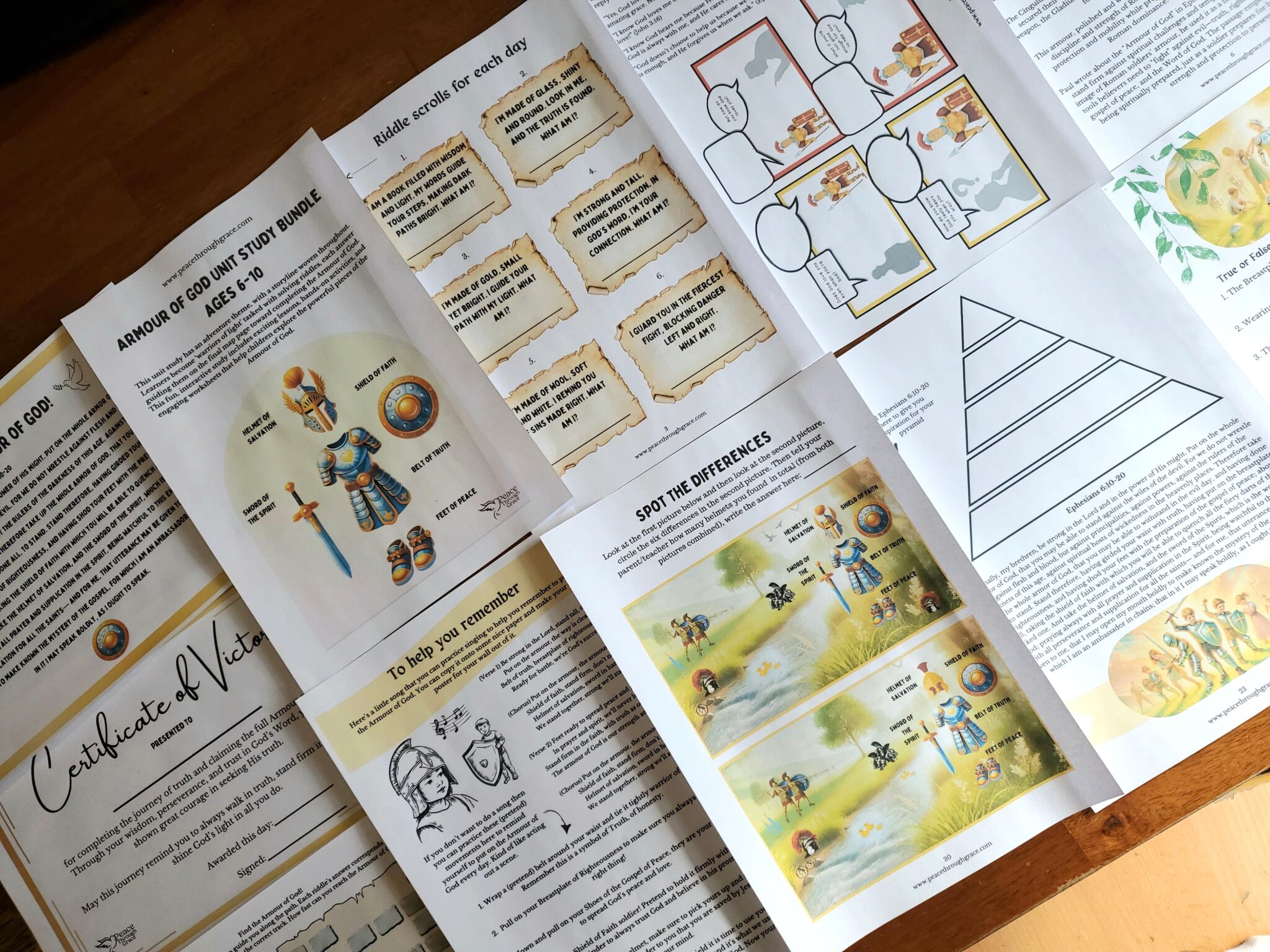 Armour of God Unit Study (Ages 6-12) Digital Download Printable Bundle